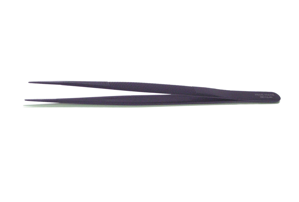 Diamond Tweezer, Large Round Points, Inside Groove, Item No. 57.133