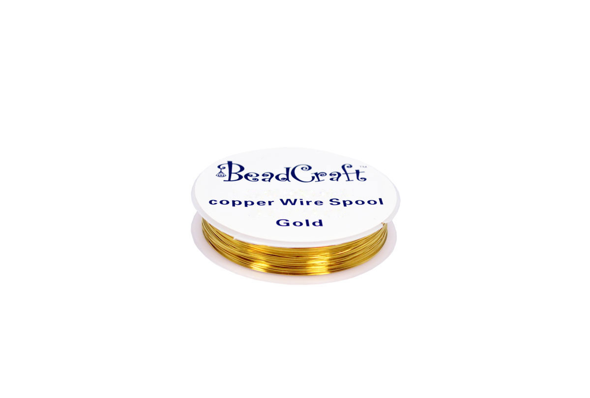 Copper Wire Spool, 26 Gauge, 22m, Gold, Item No. 68.612 - Grobet USA ...